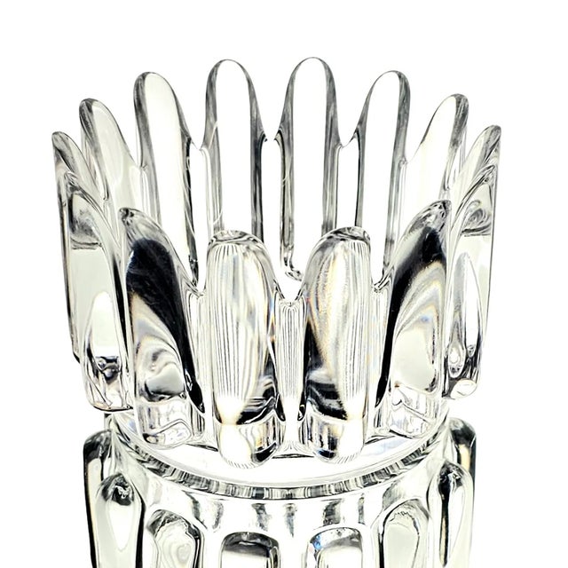 Swedish Orrefors Crystal Glass Corona Trinket Candy Dish | Chairish
