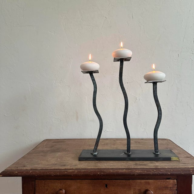 Hand Forged Wavy Candelabra | Chairish