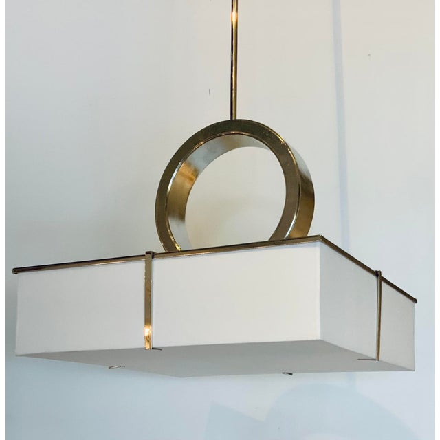 Global Views Contemporary White and Chrome Solitaire Chandelier | Chairish