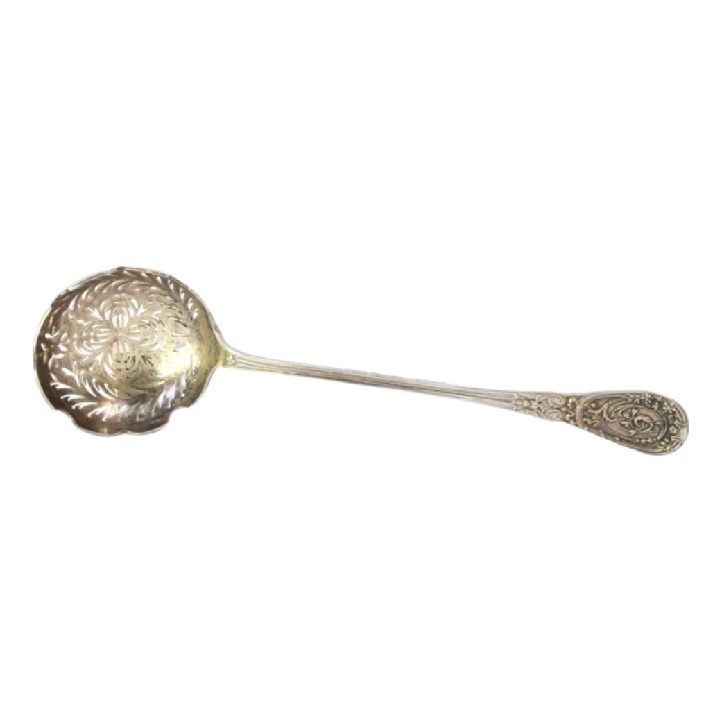 Silver Dusting Spoon with Scalloped Edges and Raised Handle | Chairish