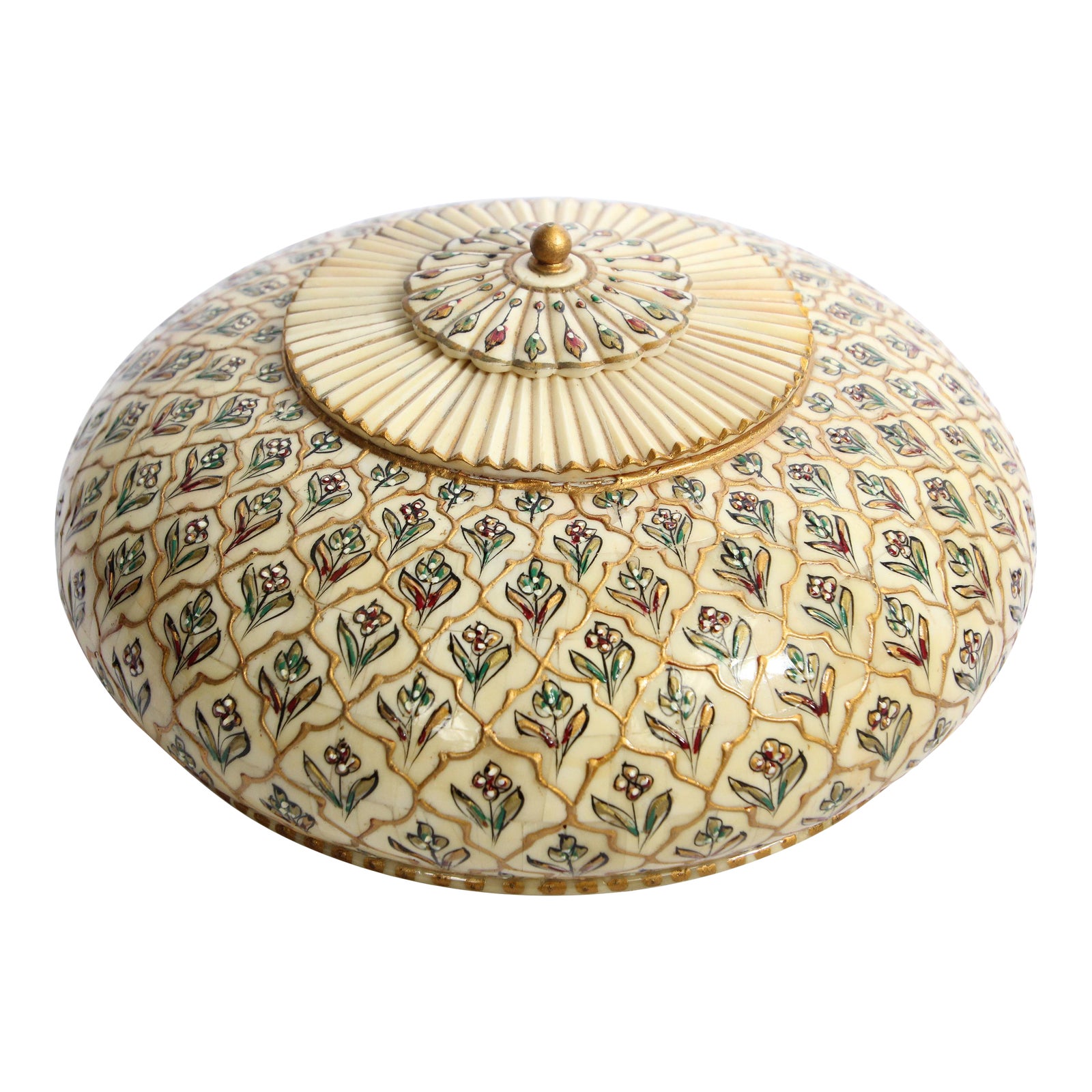 Taj Mahal Bombay Round Tea Box | Chairish