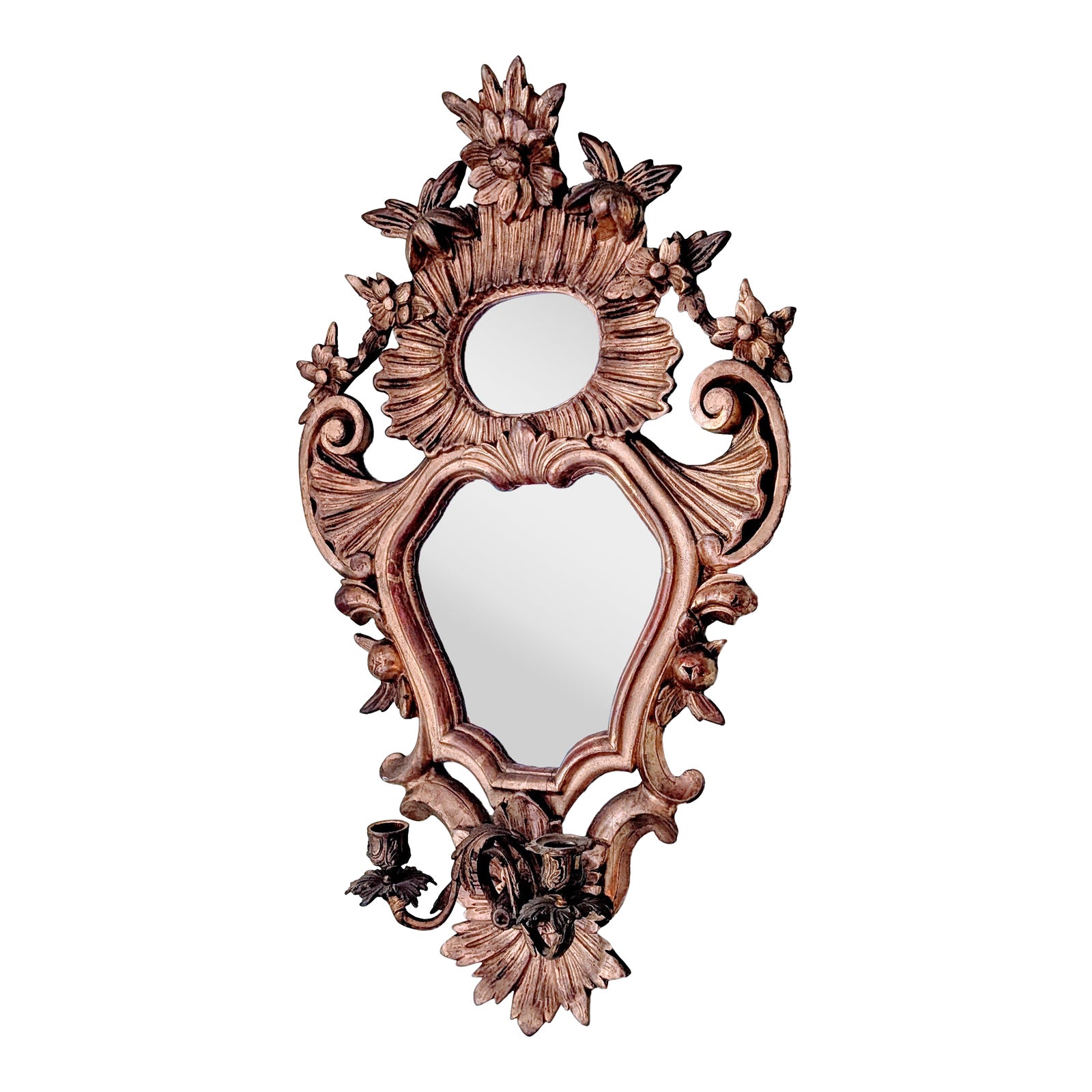 18th Century Italian Rococo Cornucopia Mercury Mirror With Sconces ...