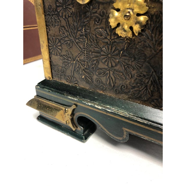 Circa 1900 Painted Dresser Box with Gold Accents | Chairish