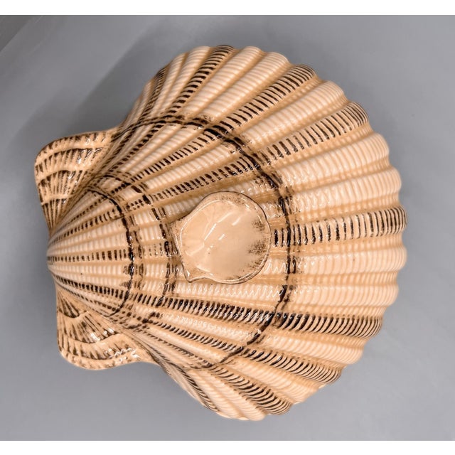 Vintage Ceramic Clam Shell Lidded Box | Chairish