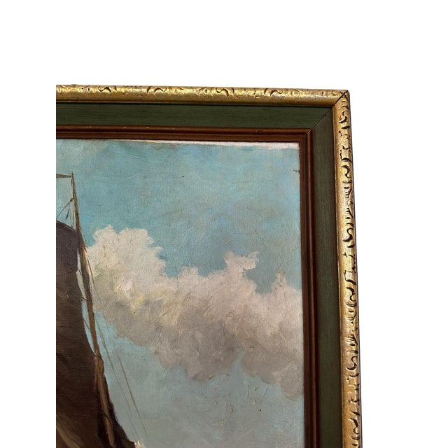 Original Jan Bitter (Dutch, 20th Century) Seascape - Oil on Canvas ...