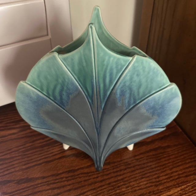 1980s Alan & Brenda Newman Ceramic Works Leaf Vase Sculpture Signed ...