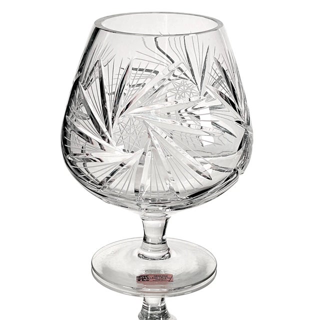 Handcut Crystal Giant Lead Crystal Glass Snifter | Chairish