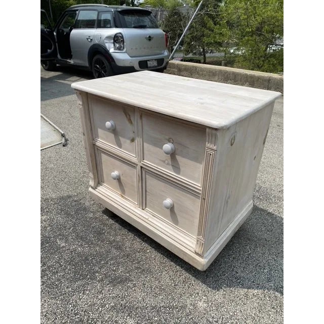 White Washed Pine File Cabinet | Chairish