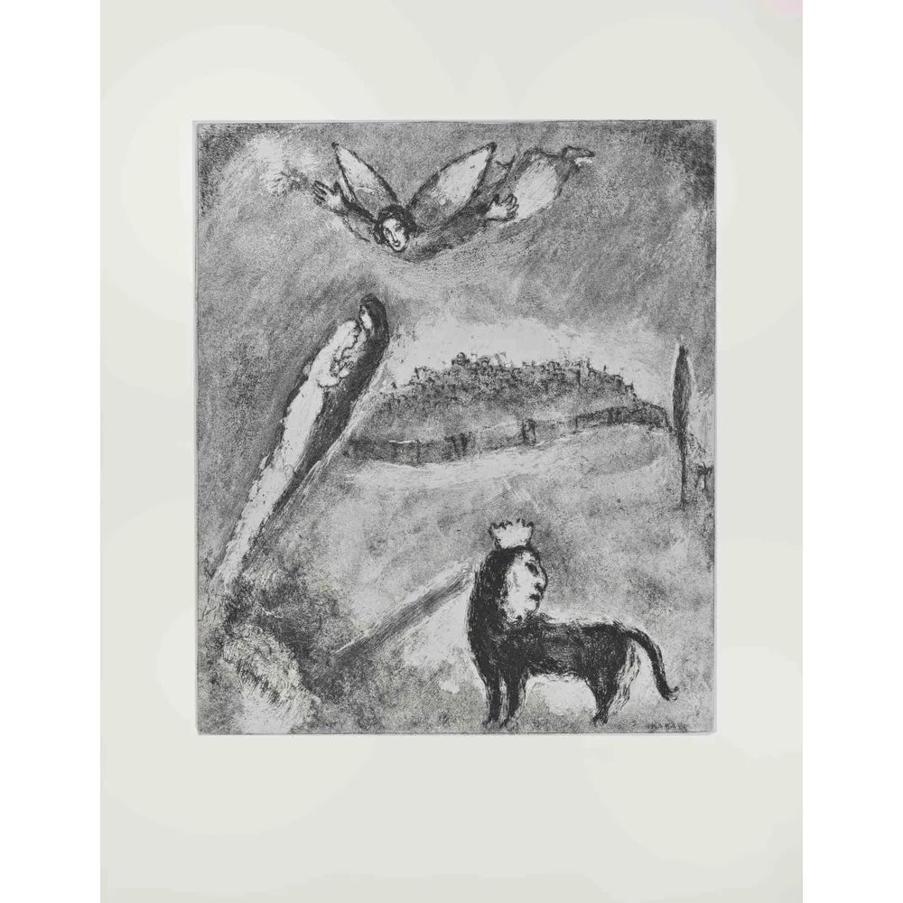 Marc Chagall, Salvation of Jerusalem, Etching, 1956 | Chairish