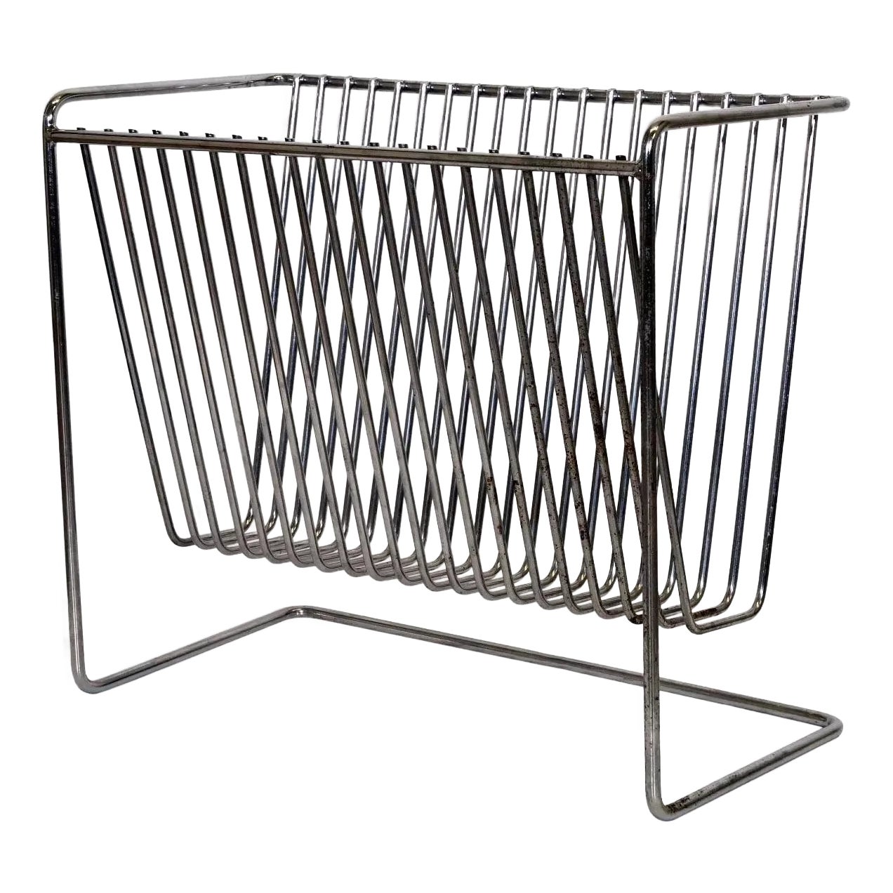 Vintage Minimalist Chrome Magazine Rack by Arthur Umanoff Postmodern ...