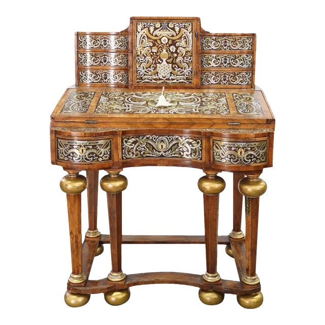 Antique German Inlaid Secretary Desk 18 Th Ct | Chairish