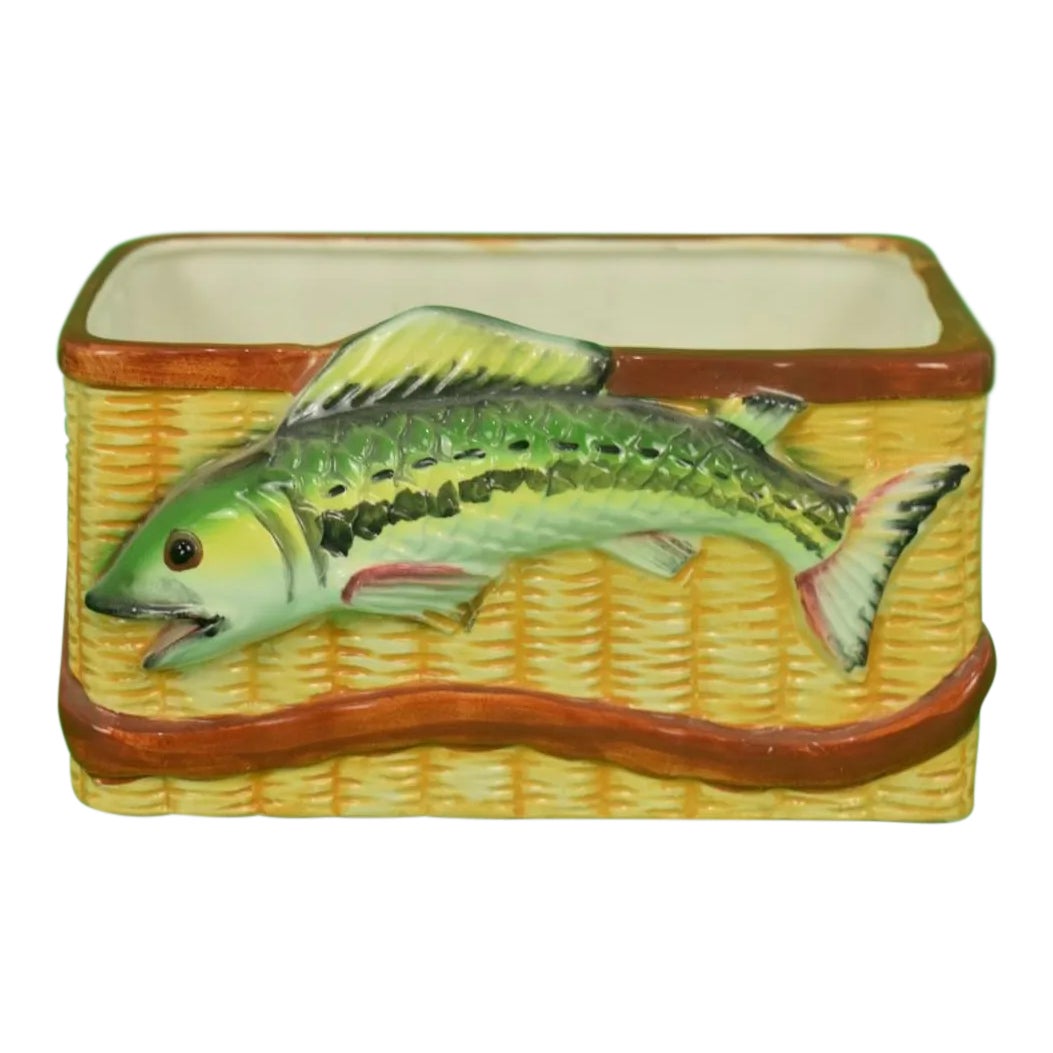Trout Creel Ceramic Basket | Chairish