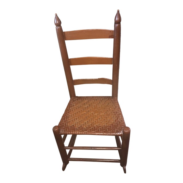 Early 20th Century Early American Ladder Back Rocking Chair With Double ...