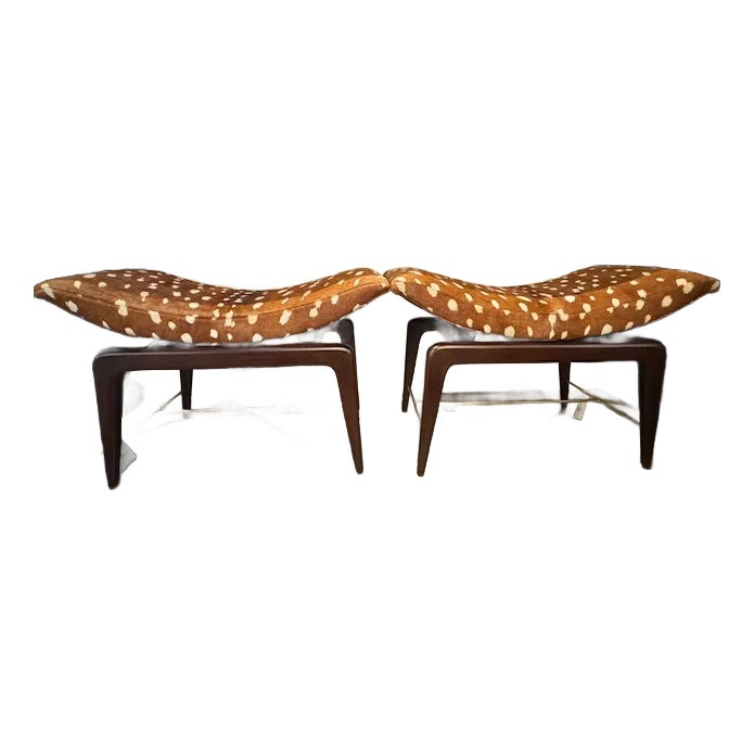 Ambella Home South American Hair on Hide Saddle Bench Set of 2 | Chairish