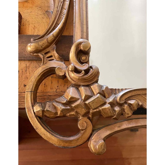 Vintage Carved Gold Rococo Style Mirror | Chairish