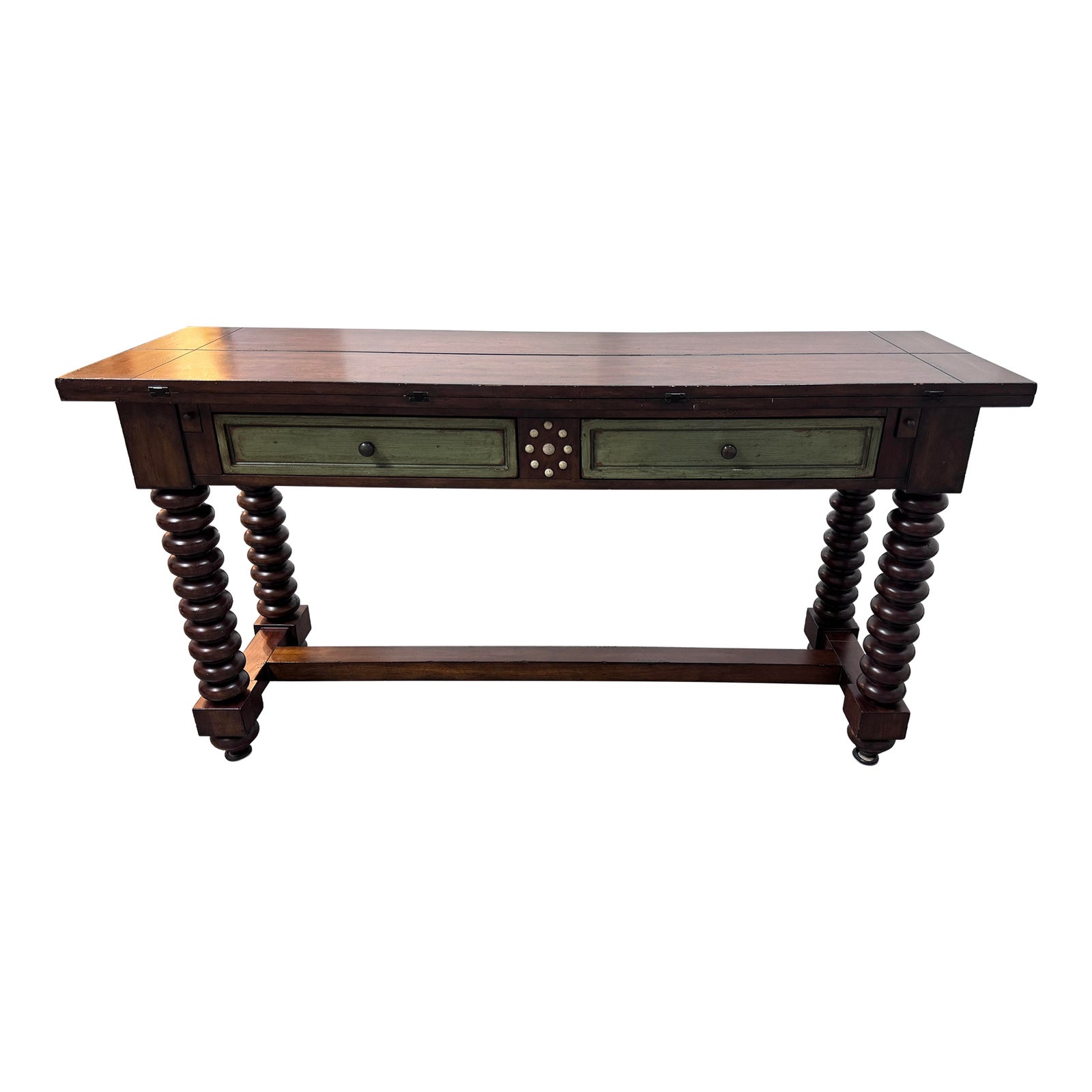 Hekman Spanish Style Console Table With Expandable Surface | Chairish