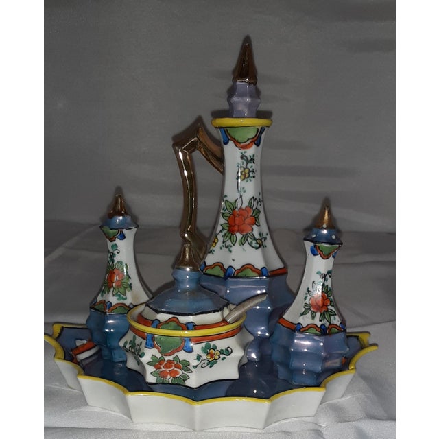 Mid 20th Century Japanese Porcelain Cruette Set- 8 Pieces | Chairish
