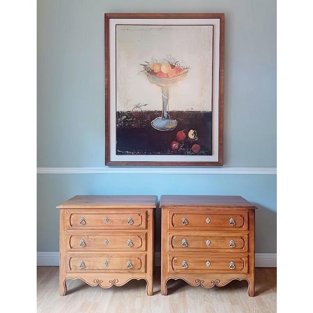 1990s A Pair of Ethan Allen French Country Legacy 3 Drawer Nightstands ...