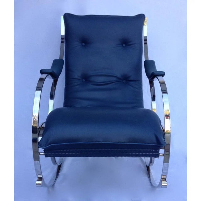 1960s Vintage Milo Baughman Chrome Rocking Chair with Magnetic ...