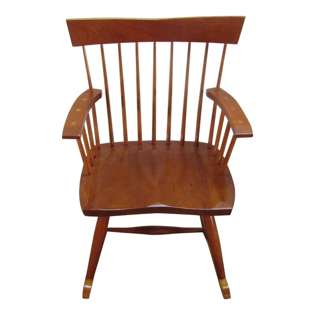 Duckloe Solid Cherry Windsor Style Childs Rocker | Chairish