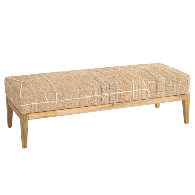 Annie Selke Judson Natural/Ivory Freida Rug Bench, Large | Chairish