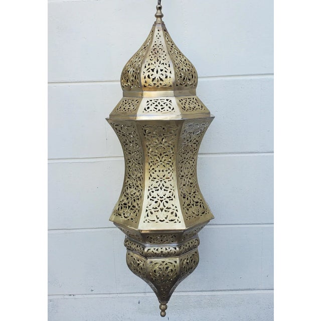 Early 21st Century Moroccan Copper Ceiling Lamp Lantern, Taarija Style ...