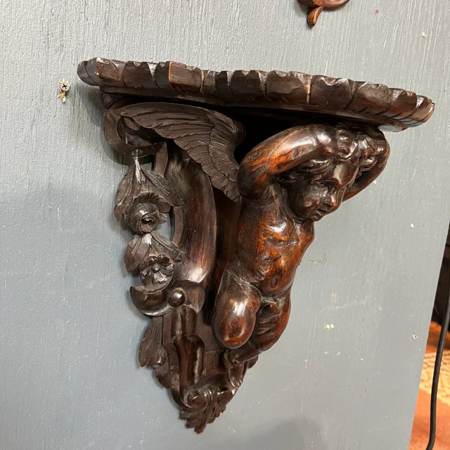 Mid 19th Century Swiss Black Forest Floating Shelf | Chairish