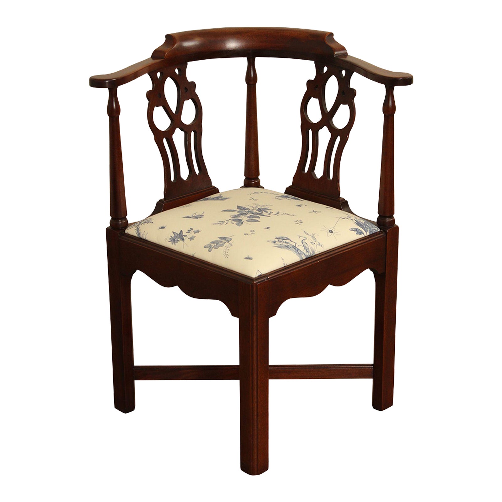 Hickory Chair Chippendale Style Mahogany Corner Chair | Chairish