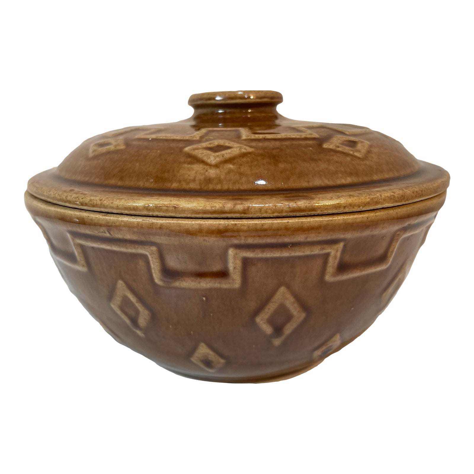 Vintage Monmouth Pottery Casserole Western Stoneware Southwest Native ...