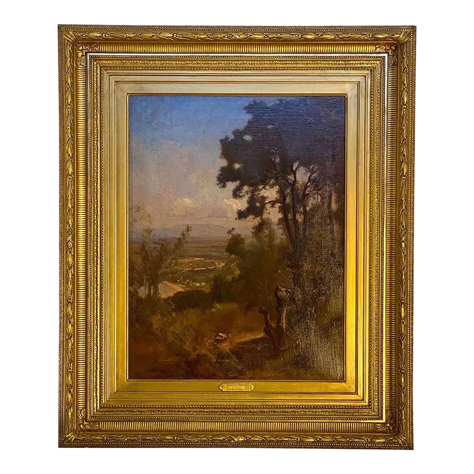George Inness Oil on Canvas Painting, Valley Near Perugia | Chairish