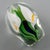 1999 Peter Raos Art Glass Calla Lilies Domed Paperweight | Chairish
