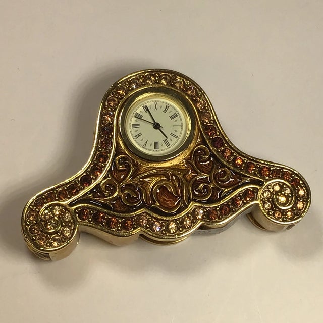 Jay Strongwater Miniature Mantle Clock | Chairish