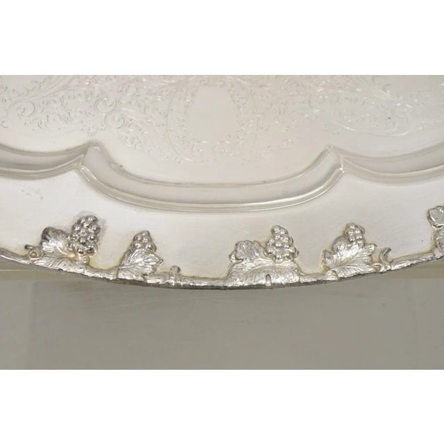 English Victorian Regency Silver Plate Oval Grapevine Platter Tray With ...