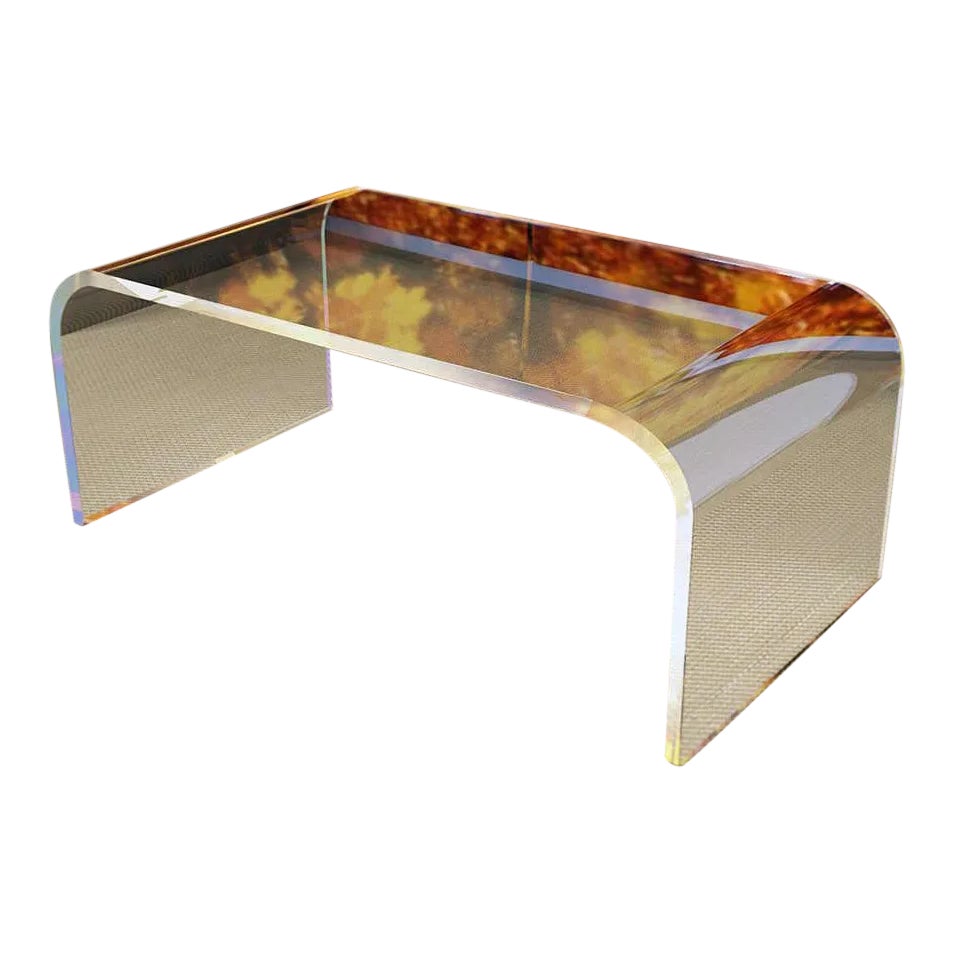 Modern Waterfall Acrylic Coffee Table | Chairish