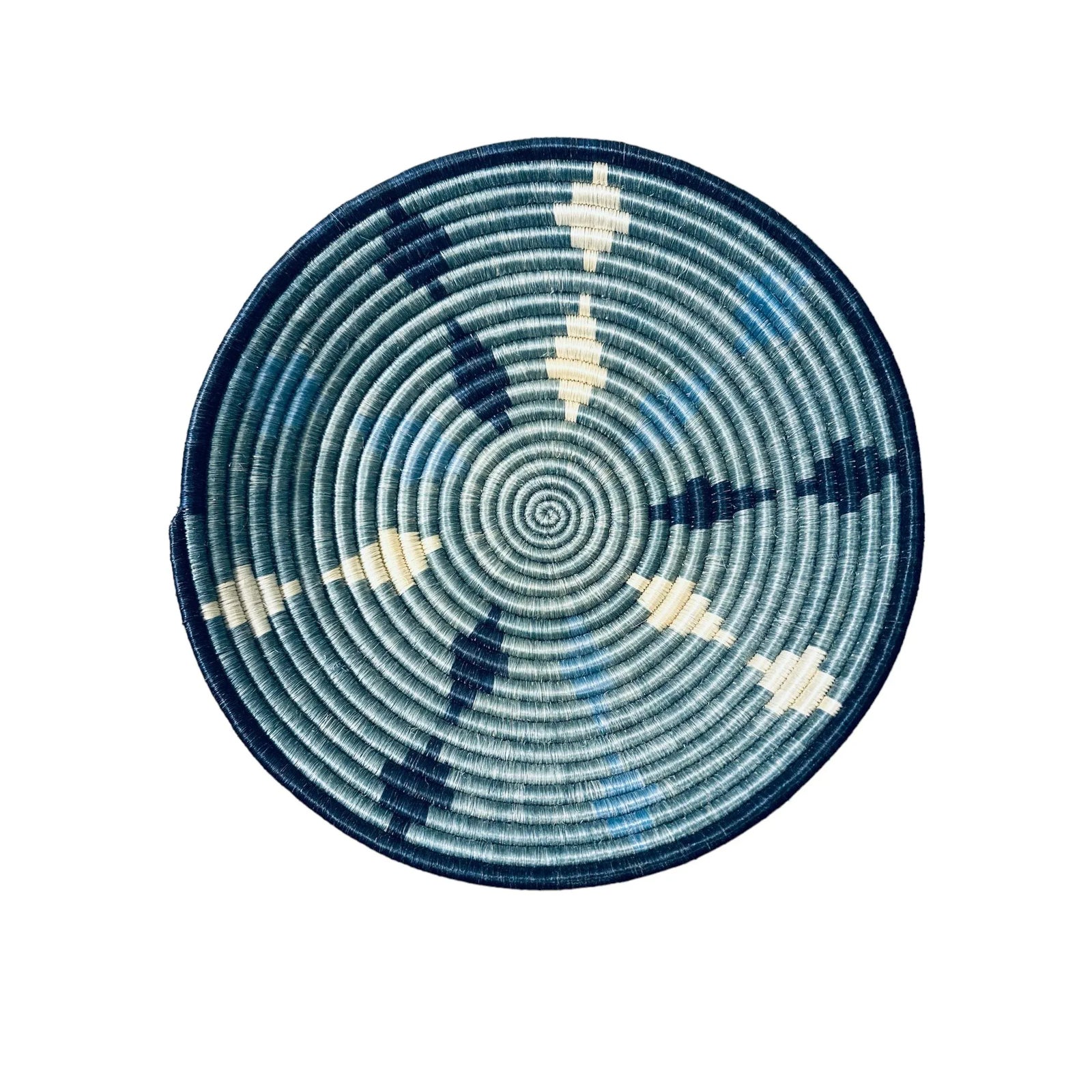 African Rwanda Woven Sweetgrass and Sisal Wall Hanging Basket | Chairish