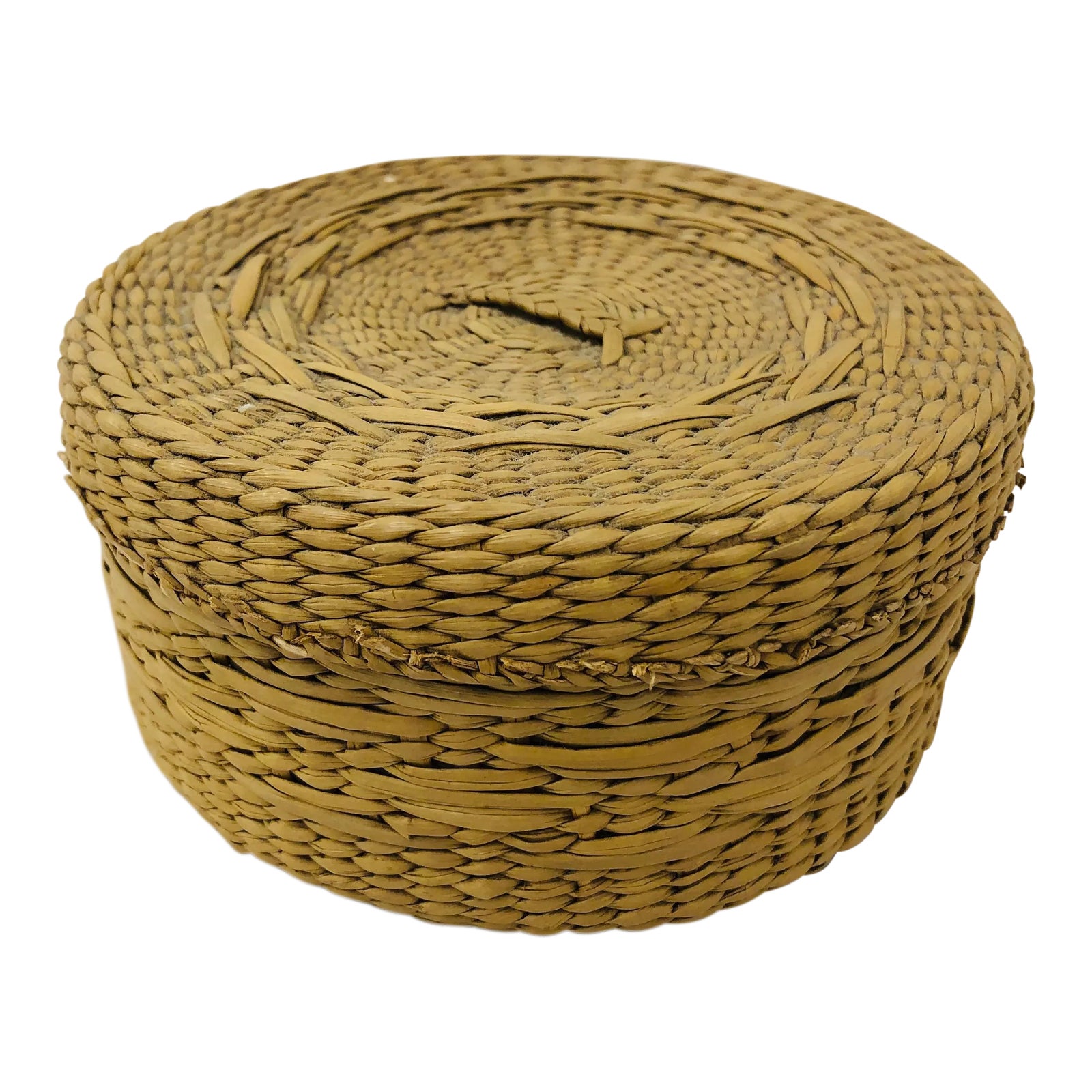 Antique Sweet Grass Box | Chairish
