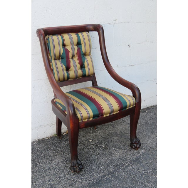 Early 1880s Victorian Claw Feet Accent Desk Chair | Chairish