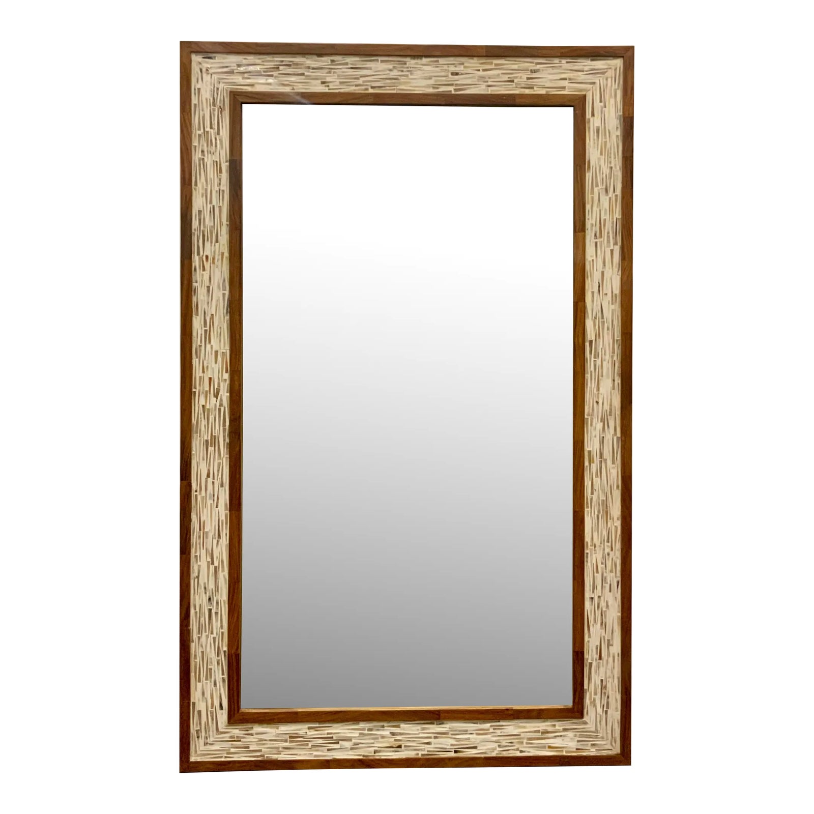 Currey & Co. Modern Faux Bone Aquila Wall Mirror | Chairish
