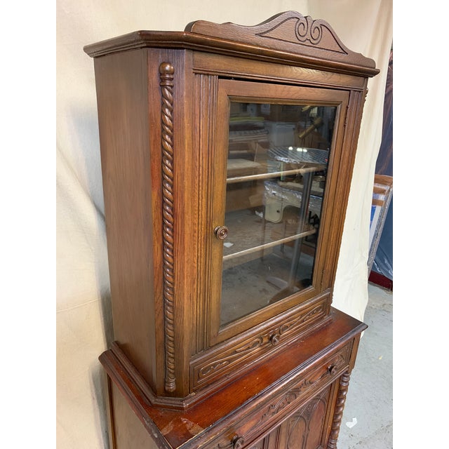 Antique Wooden Display Cabinet | Chairish