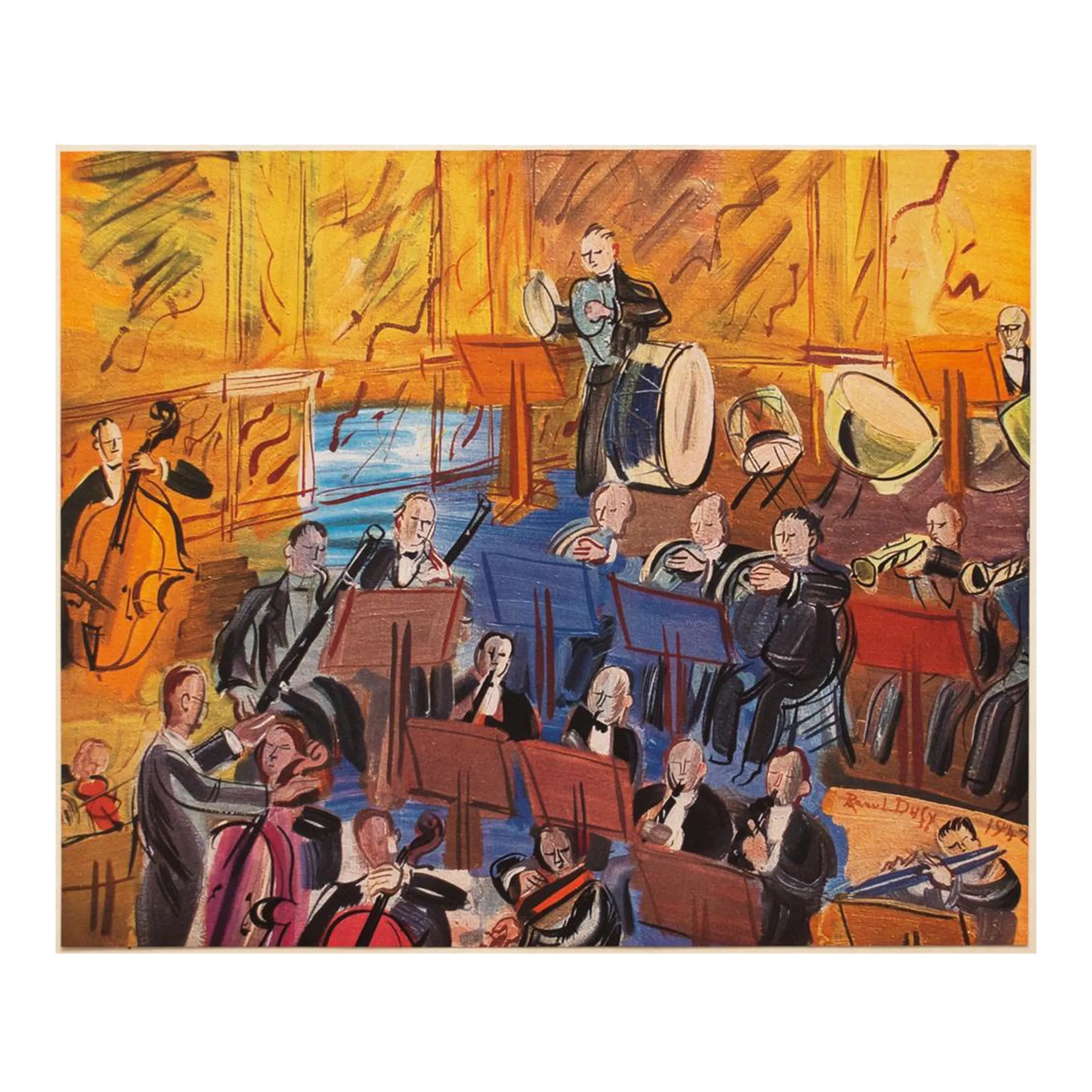 1947 After Raoul Dufy "L'Orchestre", First Edition Period Swiss Offset ...