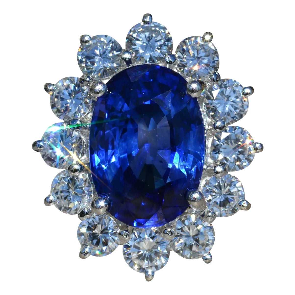 The Cottrell Street: Ladies Signed 18K White Gold Ring set with 4.86 CT ...