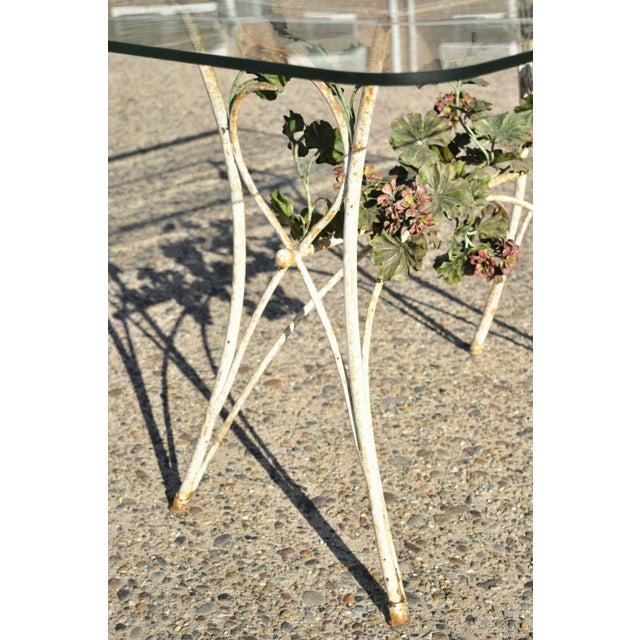 French Art Nouveau Green Flower Maple Leaf Garden Patio Dining Set - 5 ...