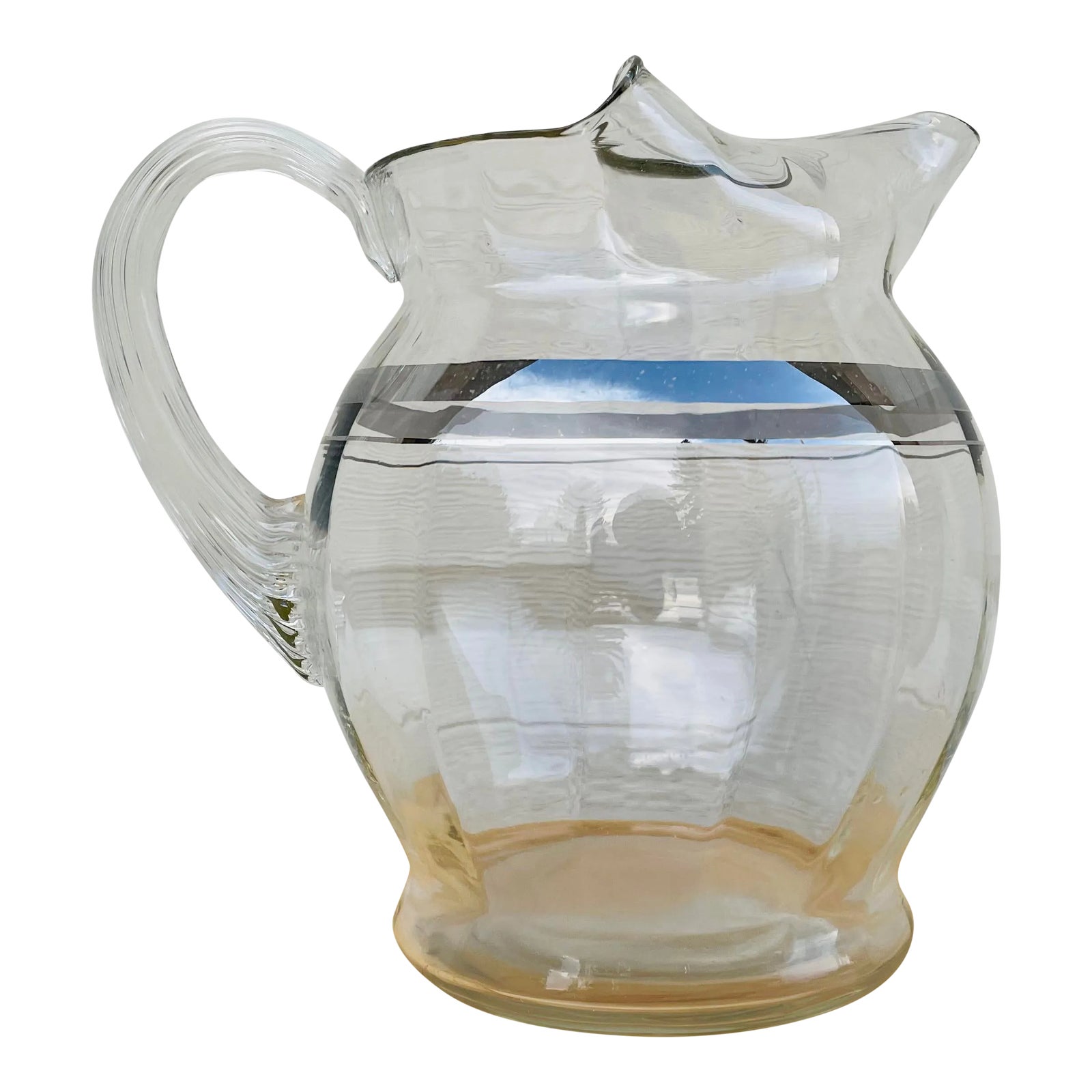Vintage Mid-Century Modern Glass Pitcher | Chairish