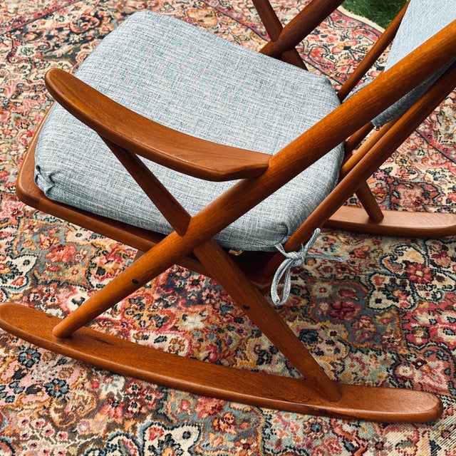 Restored Mid-Century Danish Modern Teak Rocker Rocking Chair | Chairish