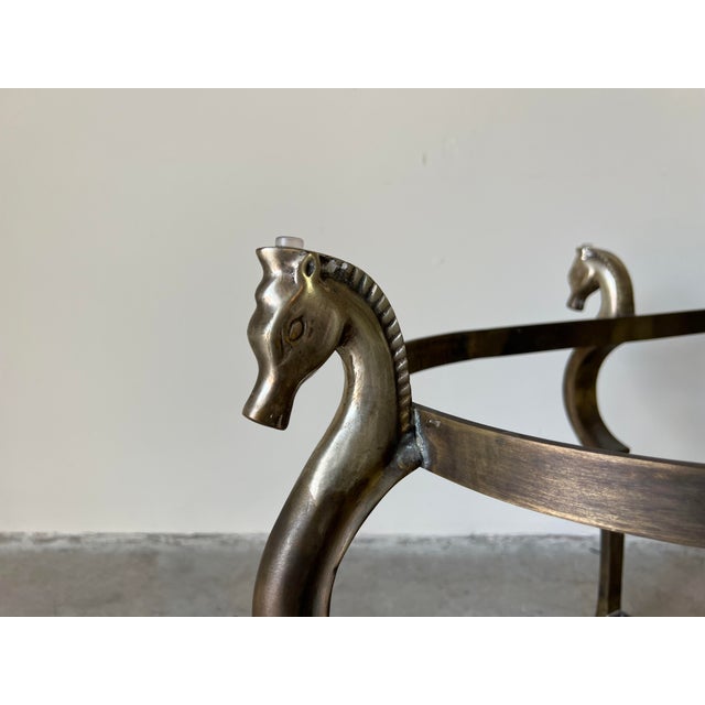 Maison Charles - Style Silver Bronze Horse Base Oval Coffee Table With ...