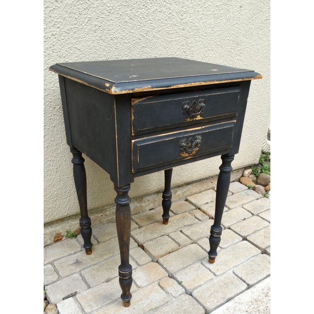 Rustic 2-Drawer Lamp Side Table | Chairish