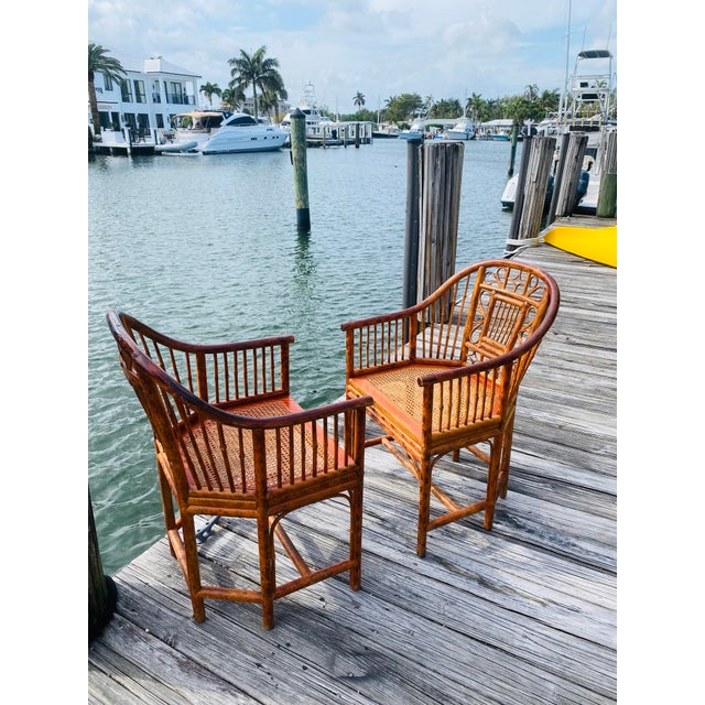 Mid 20th Century Vintage Bamboo Brighton Pavilion Style Chairs-A Pair ...