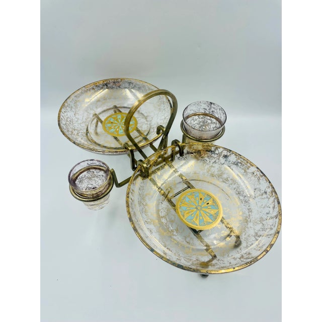 Vintage Georges Briard Gold Leaf 5-Piece Hors d'Oeuvres Caddy or Shrimp ...