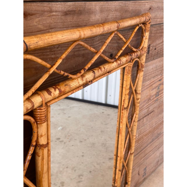 Mid-20th Century Coastal Boho Refinished Tortoise Bent Rattan Wall ...