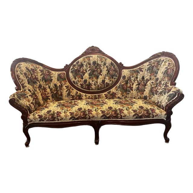 Carlton McLendon Victorian Jewel Post Sofa | Chairish